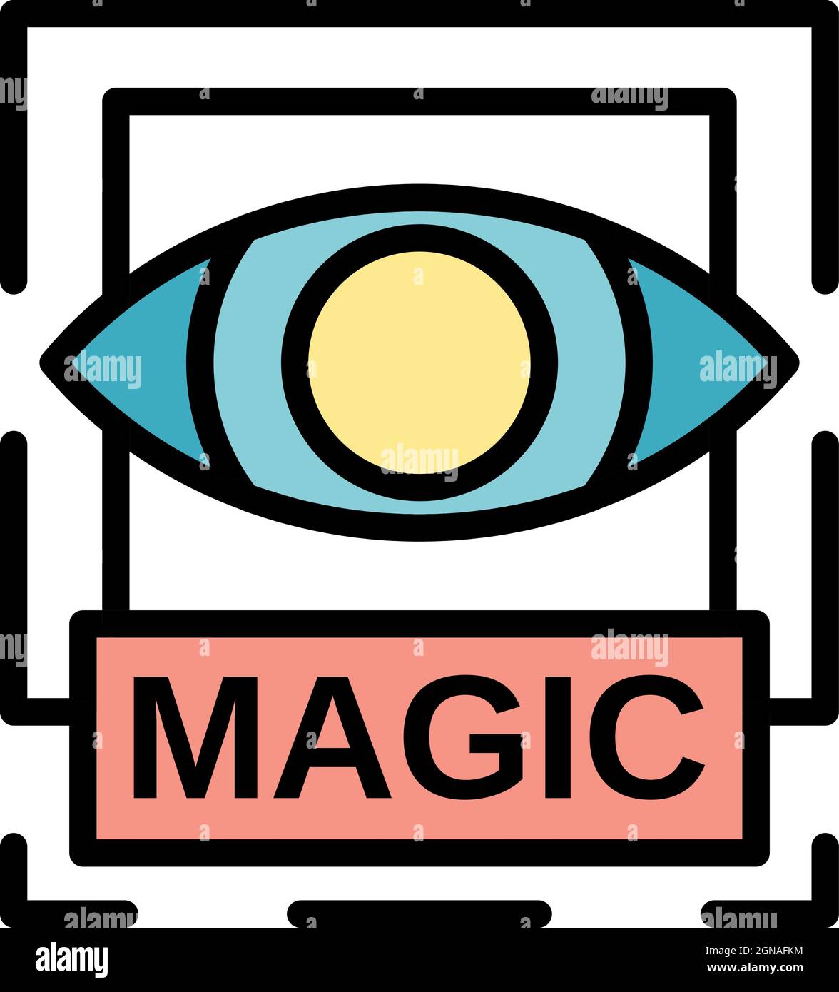 Magic eye icon. Outline magic eye vector icon color flat isolated Stock ...