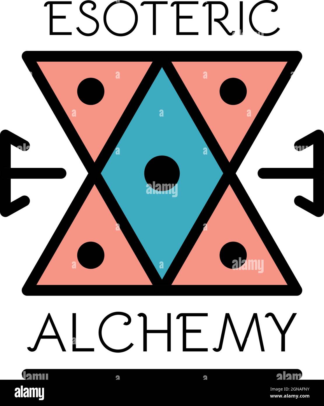 Esoteric alchemy icon. Outline esoteric alchemy vector icon color flat ...