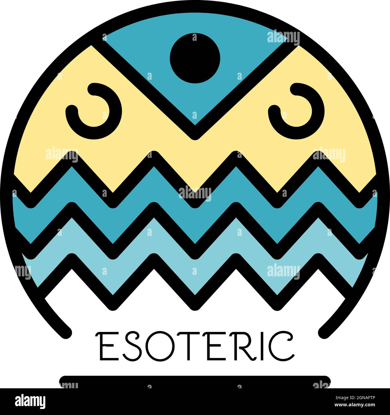 Esoteric alchemy icon. Outline esoteric alchemy vector icon color flat ...