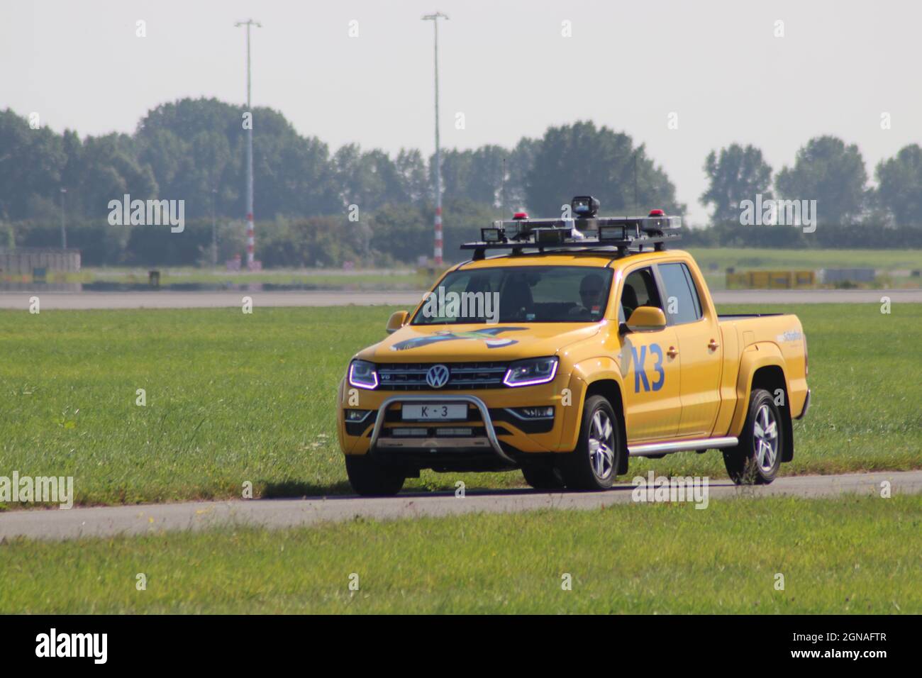 K3 bird control vehicle at Amsterdam Schiphol Airport in the ...