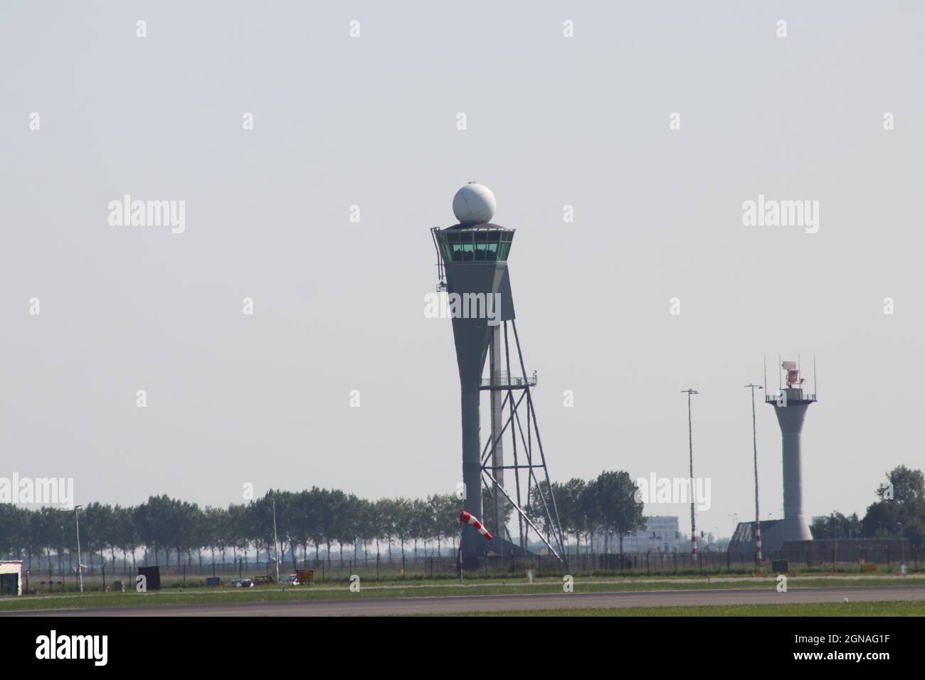 Traffic control tower for Polderbaan landing strip at Amsterdam ...