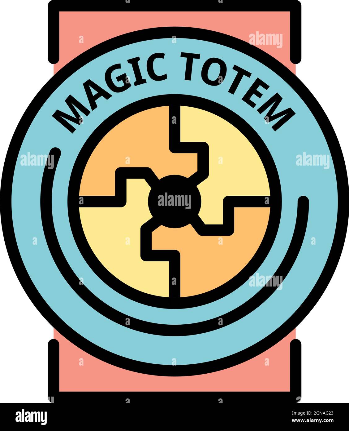 Magic totem icon. Outline magic totem vector icon color flat isolated ...