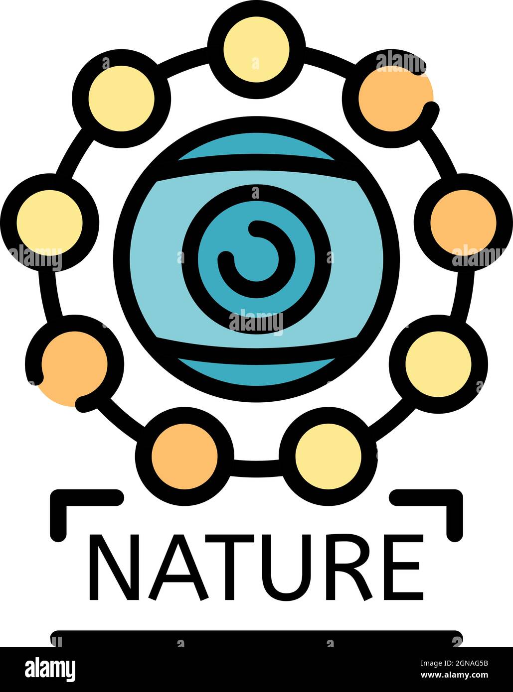 Alchemy nature icon. Outline alchemy nature vector icon color flat ...