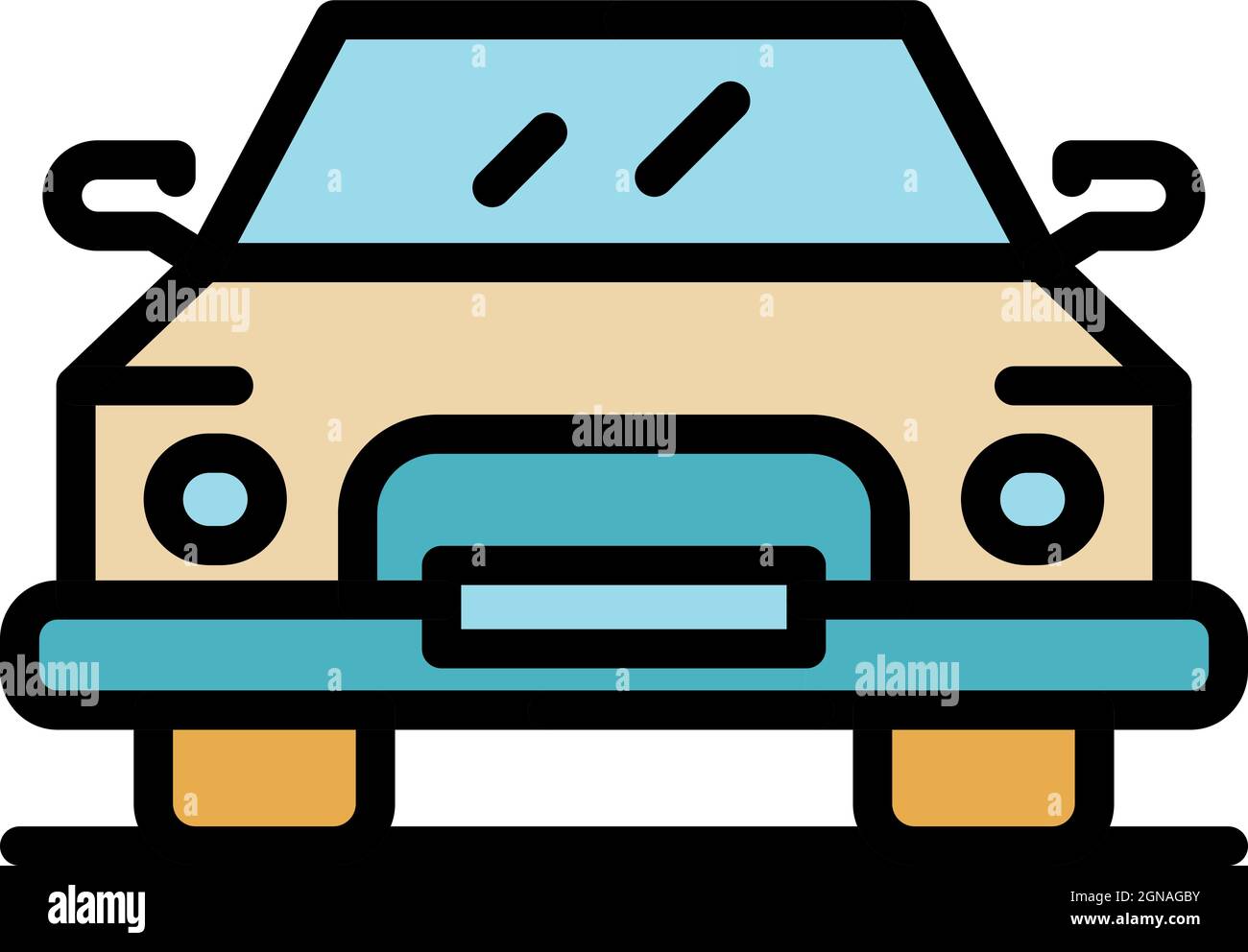 City car icon. Outline city car vector icon color flat isolated Stock ...