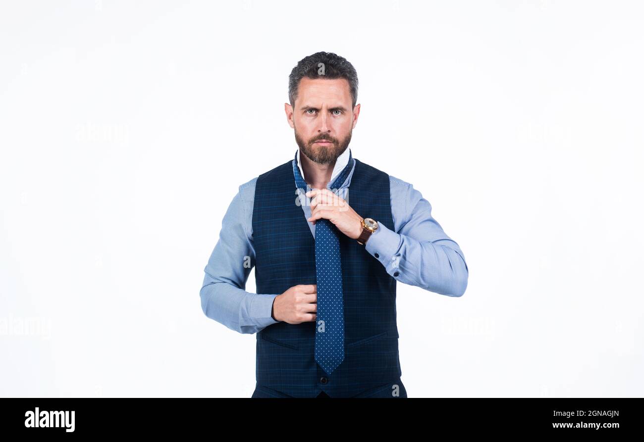 Perfect male. mature professional businessman tie necktie. handsome ceo ...