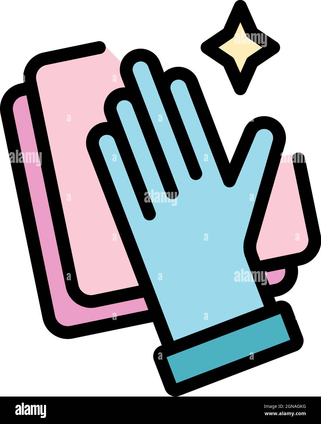 Cleaning rag icon. Outline cleaning rag vector icon color flat isolated ...
