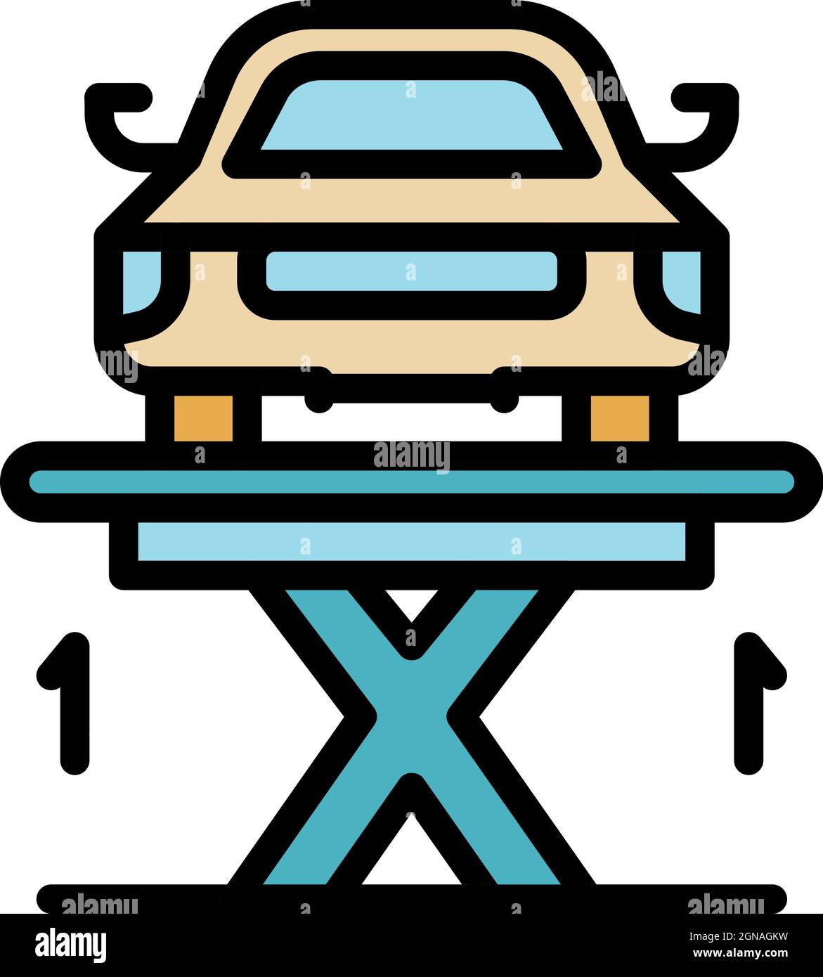 Car lifting parking icon. Outline car lifting parking vector icon color ...