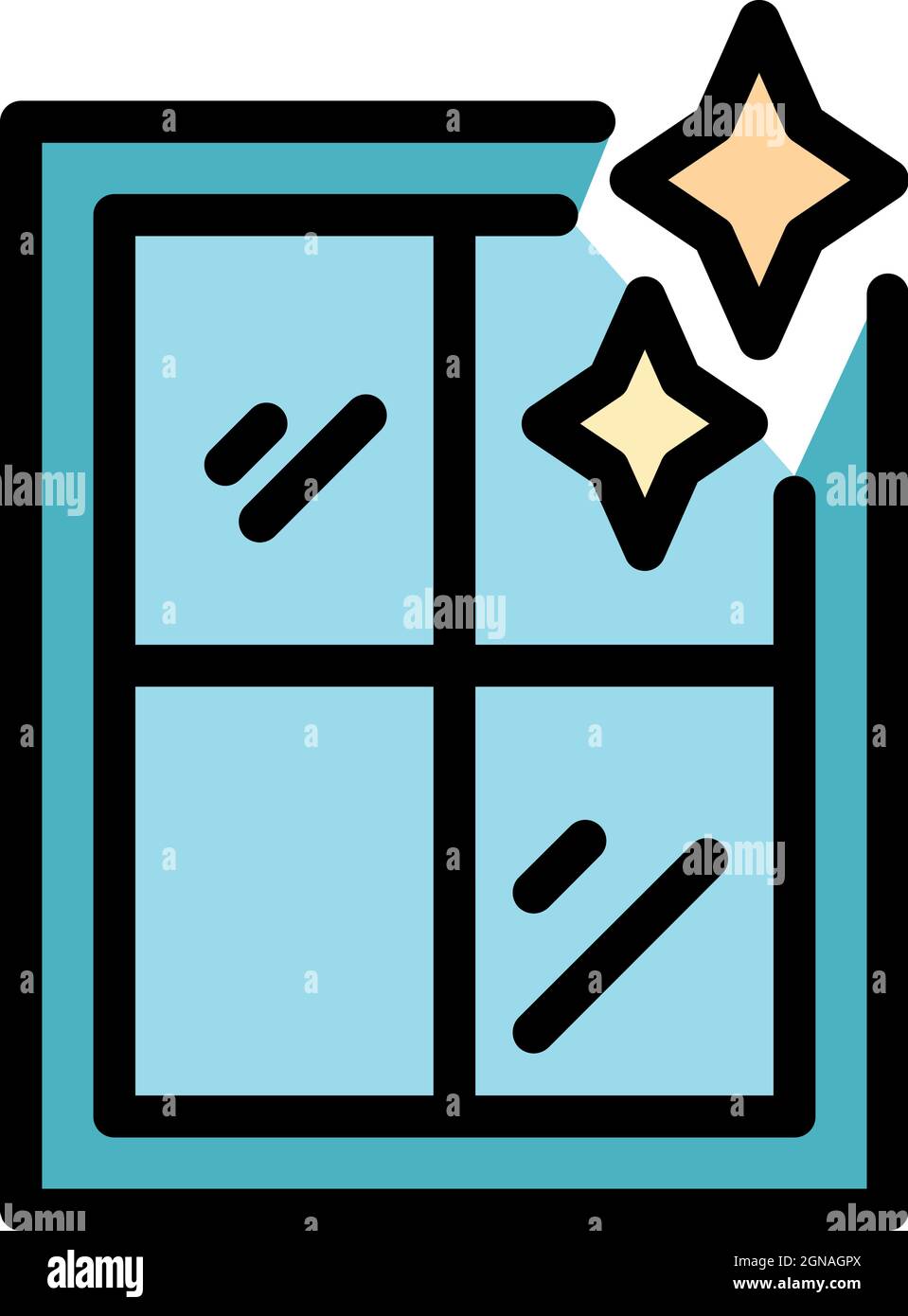 Shining clean window icon. Outline shining clean window vector icon ...
