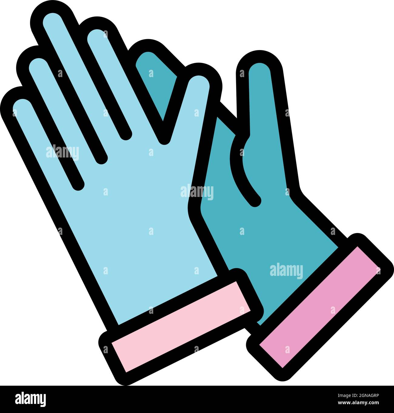 Cleaning gloves icon. Outline cleaning gloves vector icon color flat ...