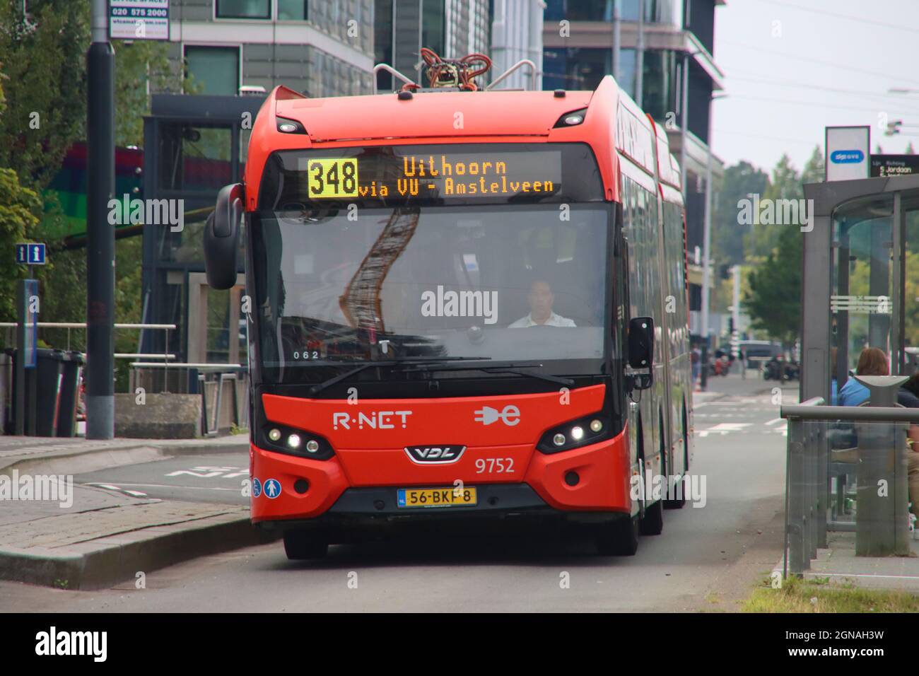 R-NET red and black busses runned by connexxion at Amsterdam Zuid Stock ...