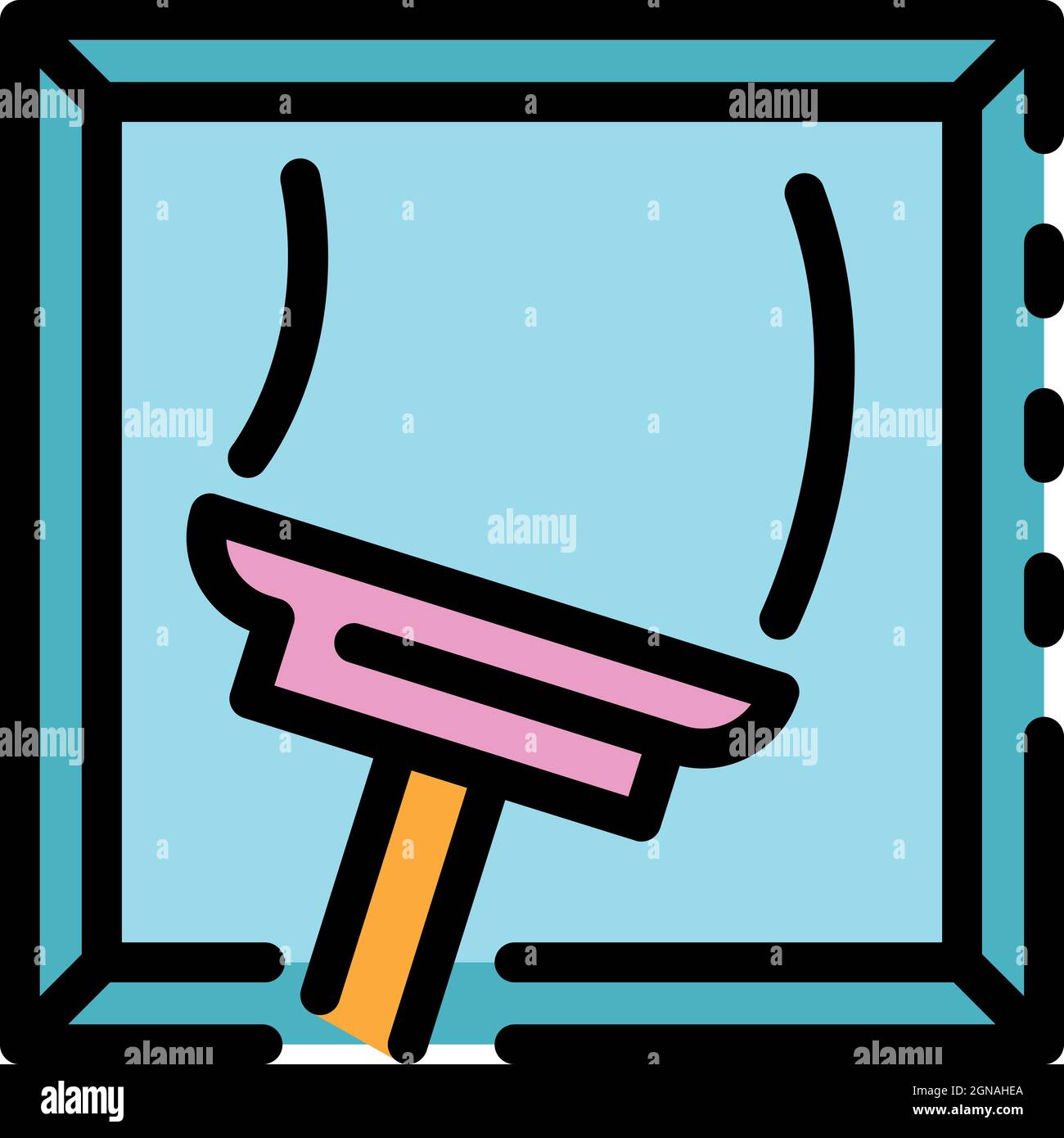 Tool clean window icon. Outline tool clean window vector icon color ...