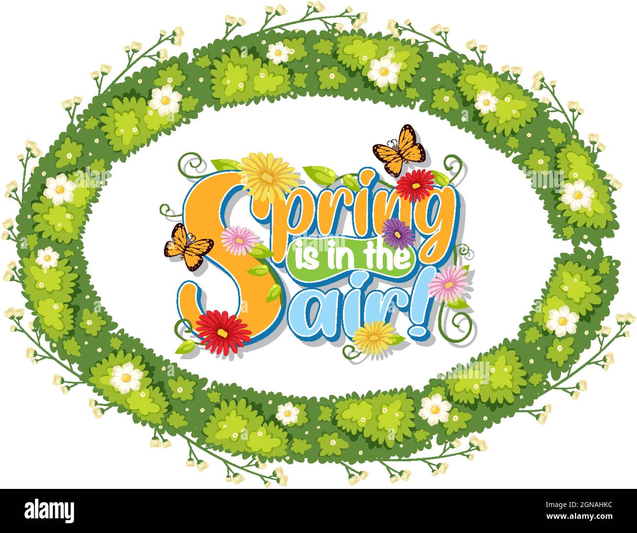 Floral spring calligraphic text illustration Stock Vector Image & Art ...