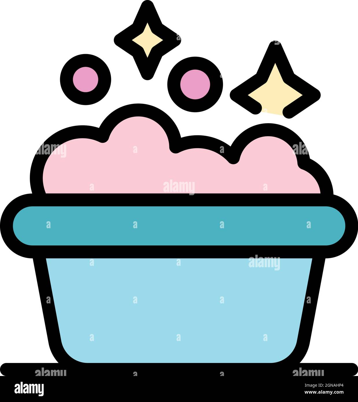 Foam basin icon. Outline foam basin vector icon color flat isolated ...