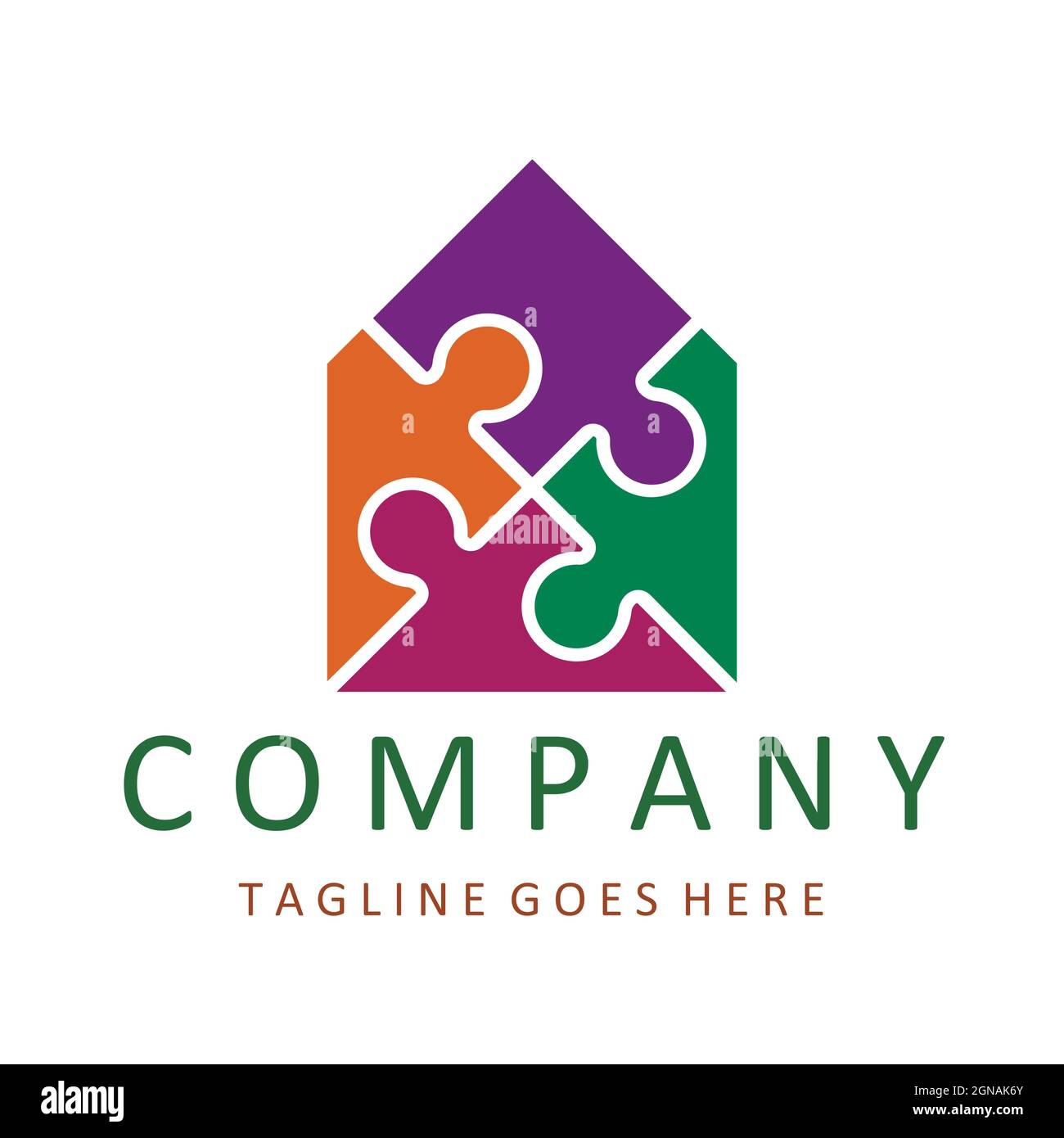 Puzzle logo. Abstract Symbol Icon. Grouped for easy editing Stock ...