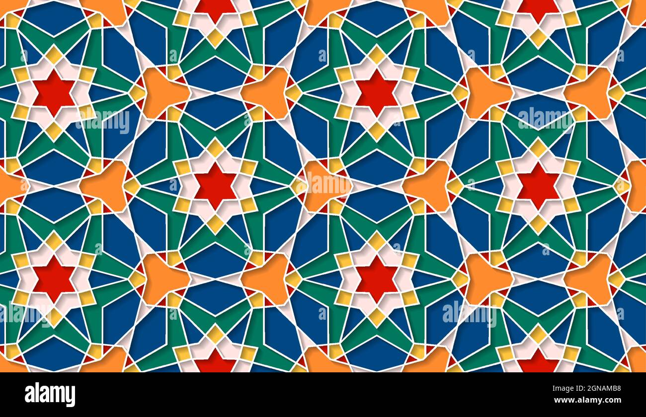 Arabic seamless girih pattern with classic islamic culture ornament ...