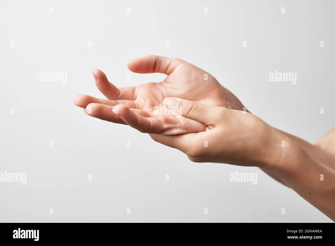 hand injury joint problems rheumatism light background Stock Photo - Alamy