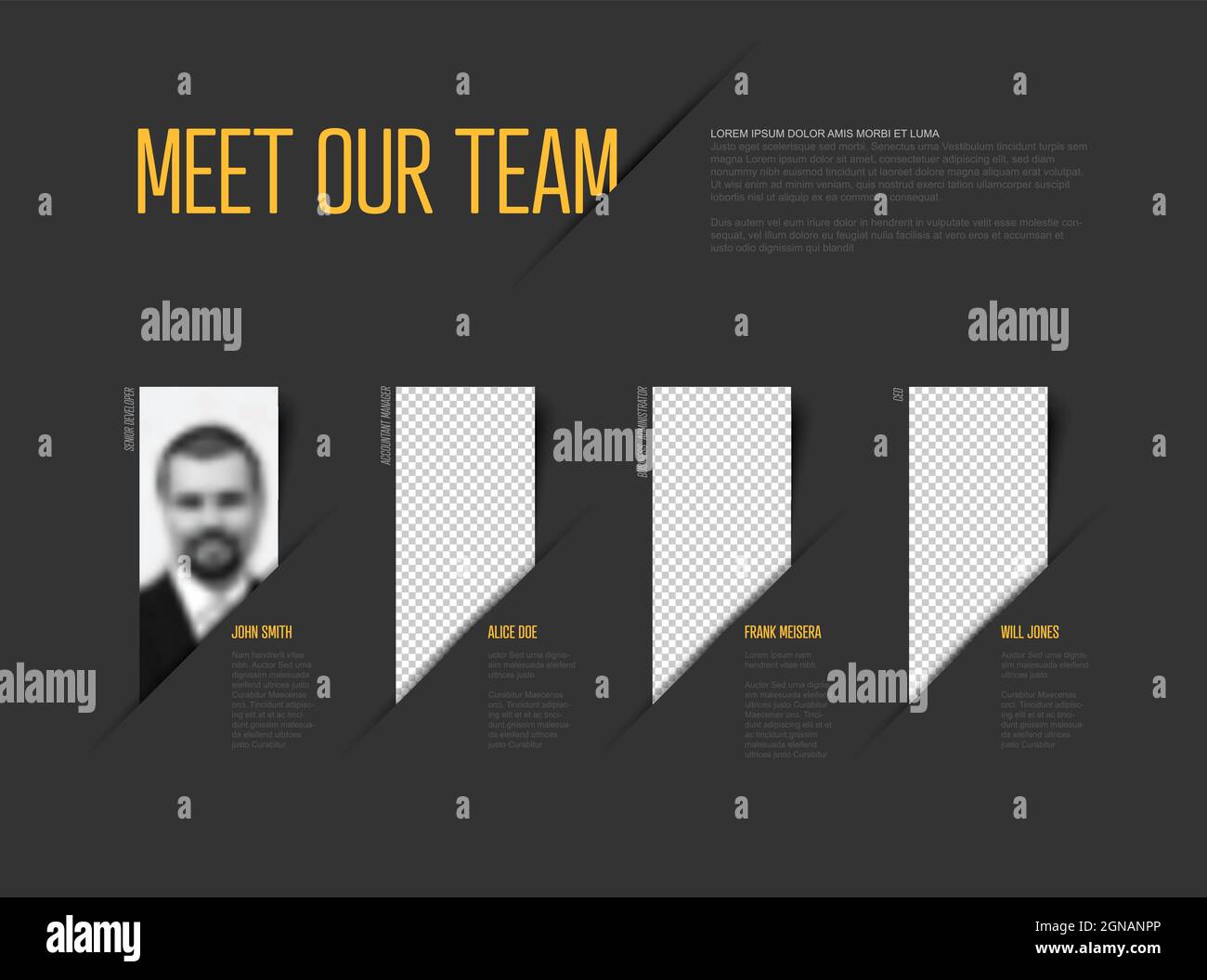 Company team presentation template with team profile photos ...