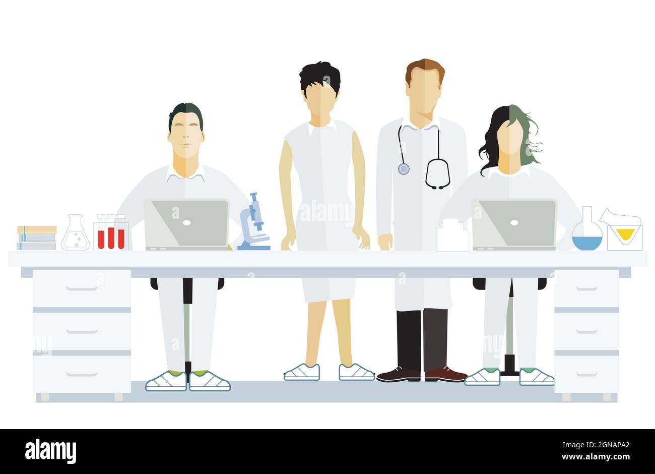 Research in the clinical laboratory, illustration Stock Vector Image ...