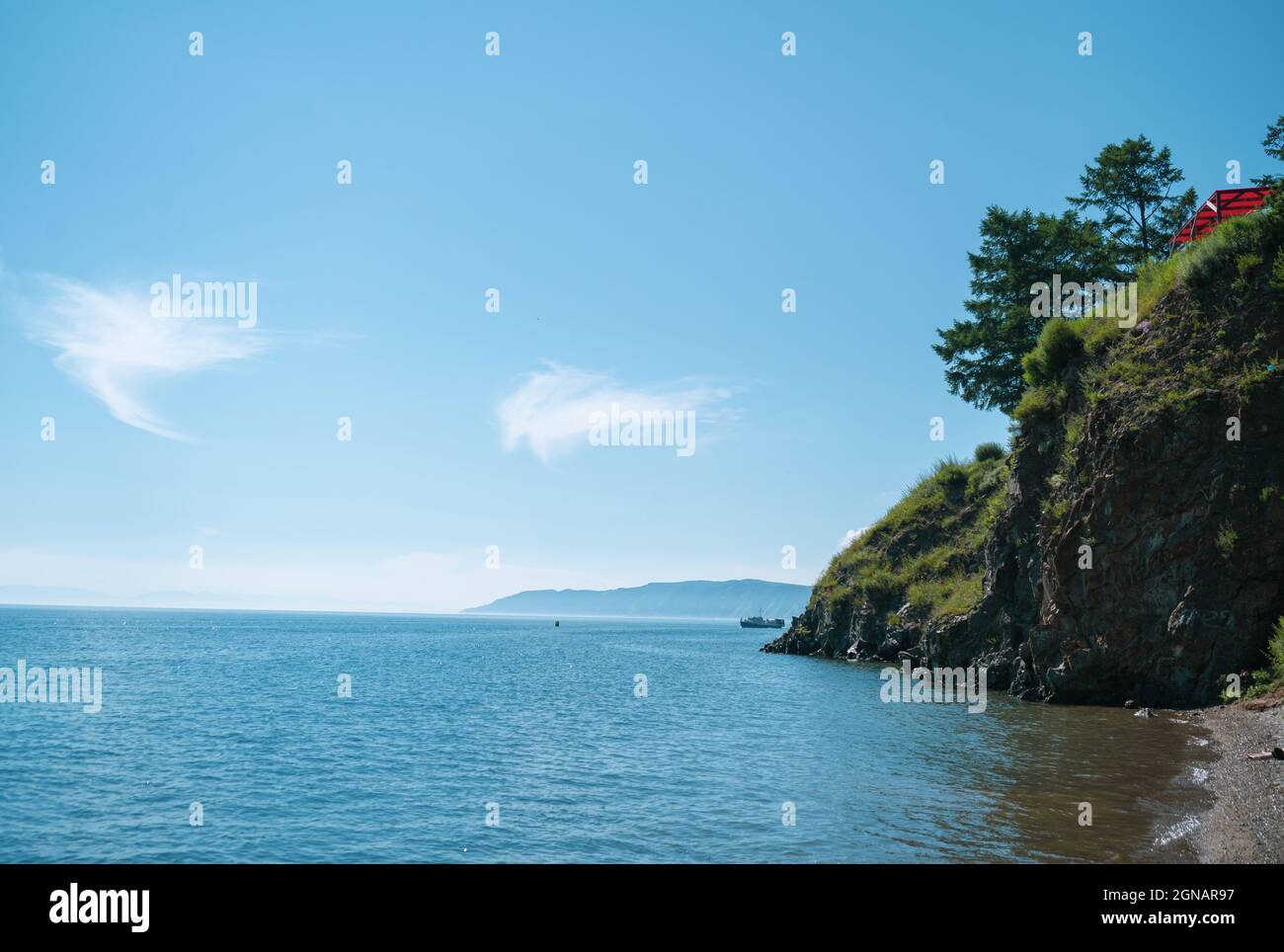 Picturesque view of Lake Baikal in southern Siberia, Russia. Baikal ...