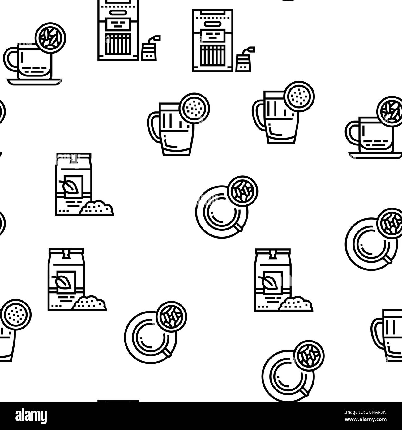Tea Drink Production Vector Seamless Pattern Stock Vector Image & Art ...