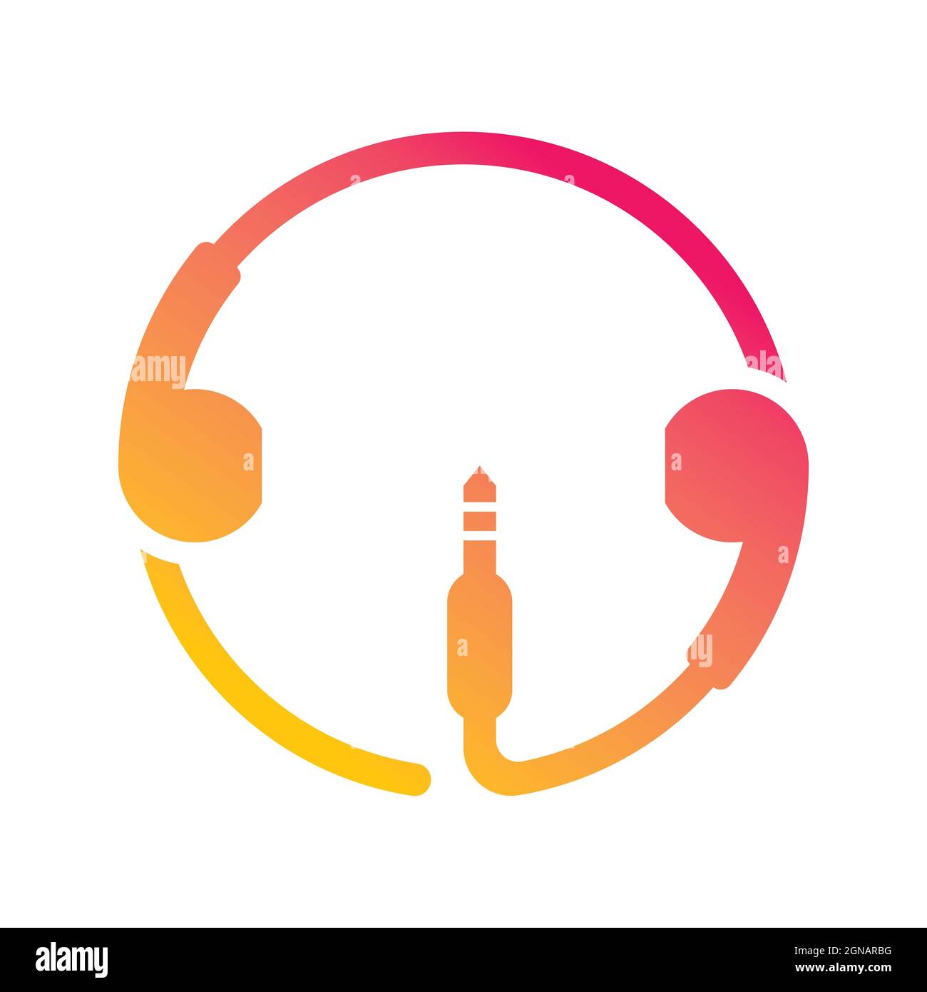 Earphone logo template icon design Stock Photo - Alamy