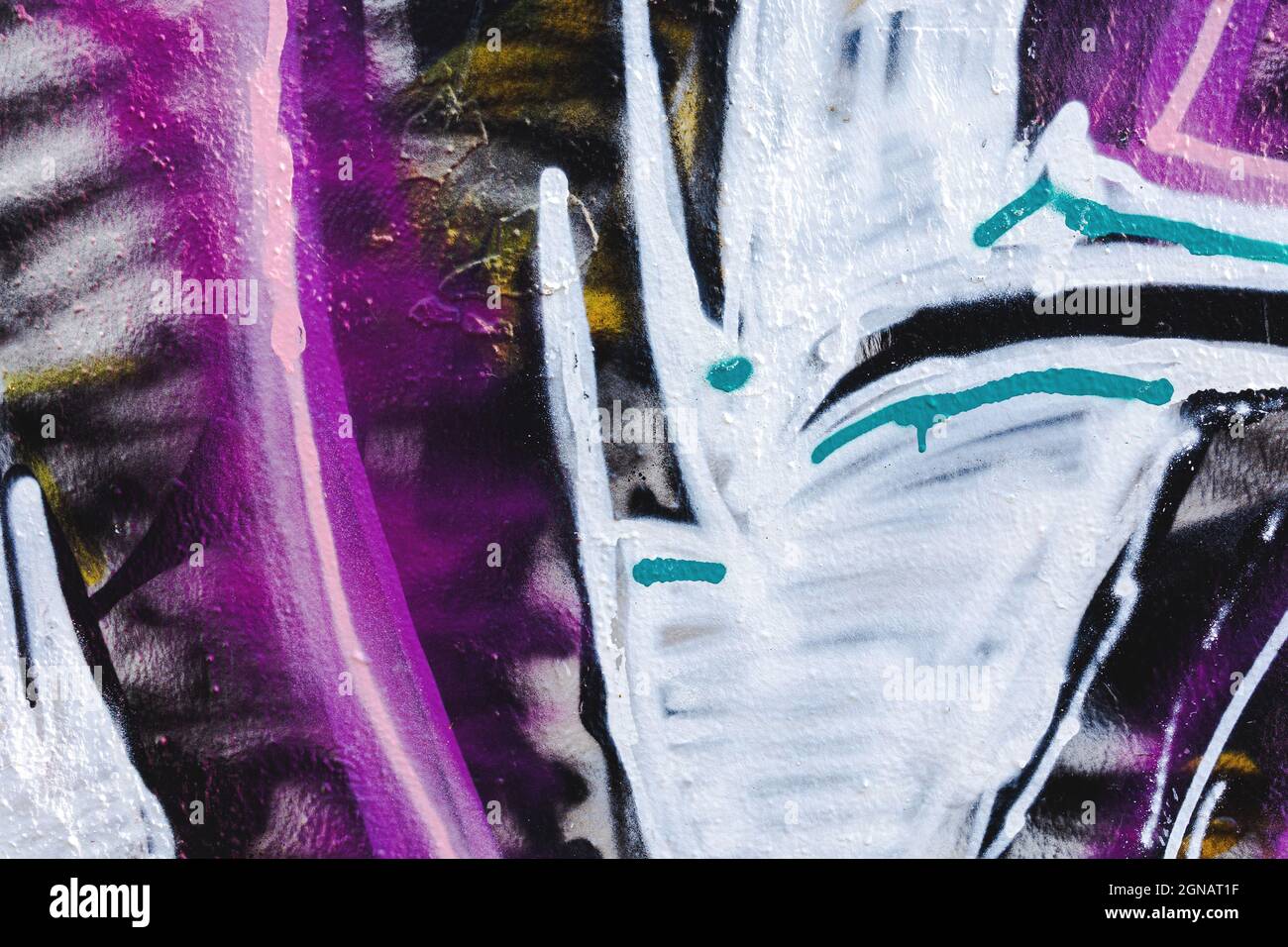 close up of colorful messy painted urban wall texture Stock Photo - Alamy