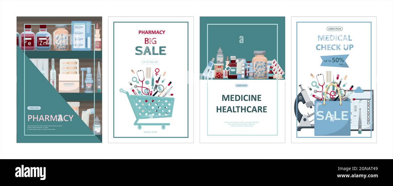 Vector medical banner. Pharmacy template for hospitals, advertising ...