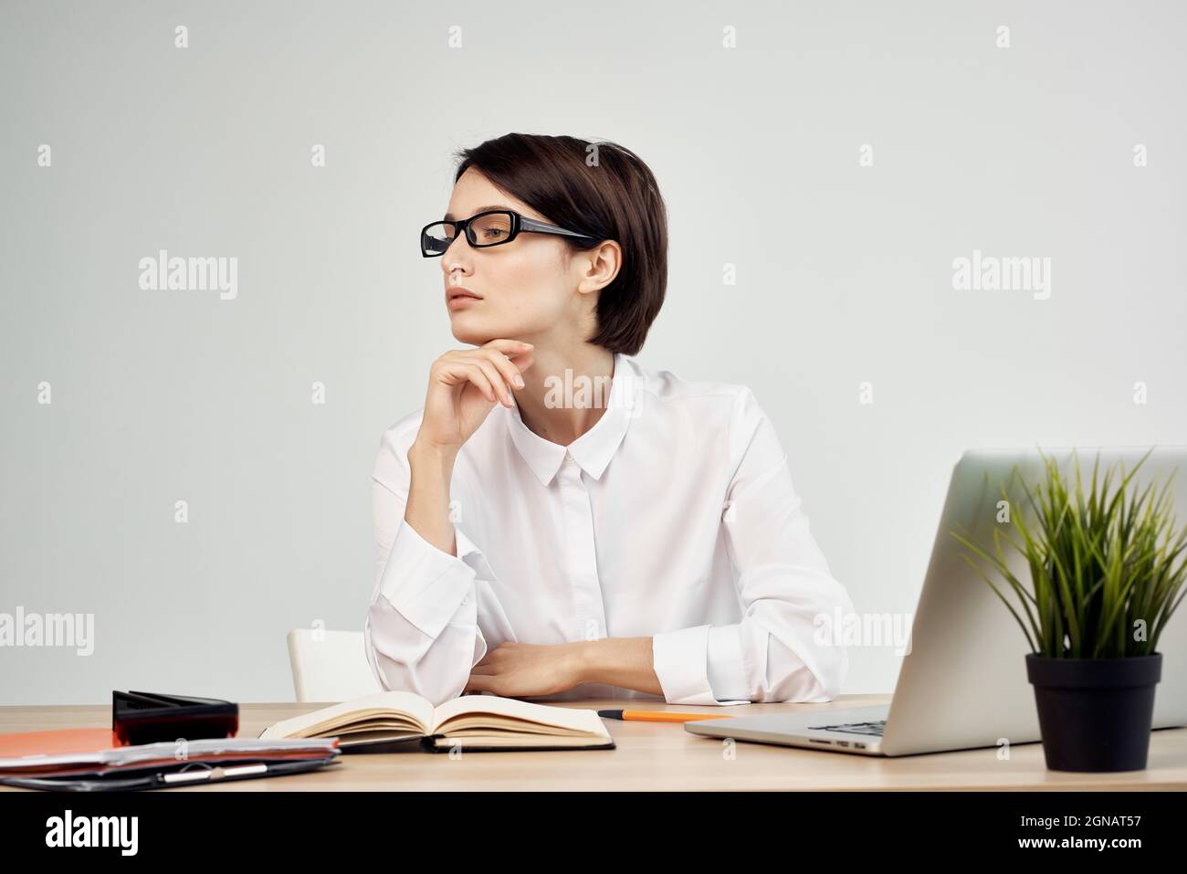 female manager in the office Secretary executive isolated background ...