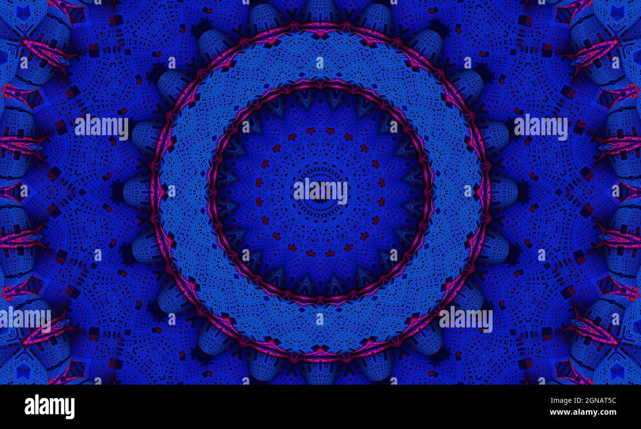 Mykonos Blue trendy color kaleidoscope. Beautiful kaleidoscope ...