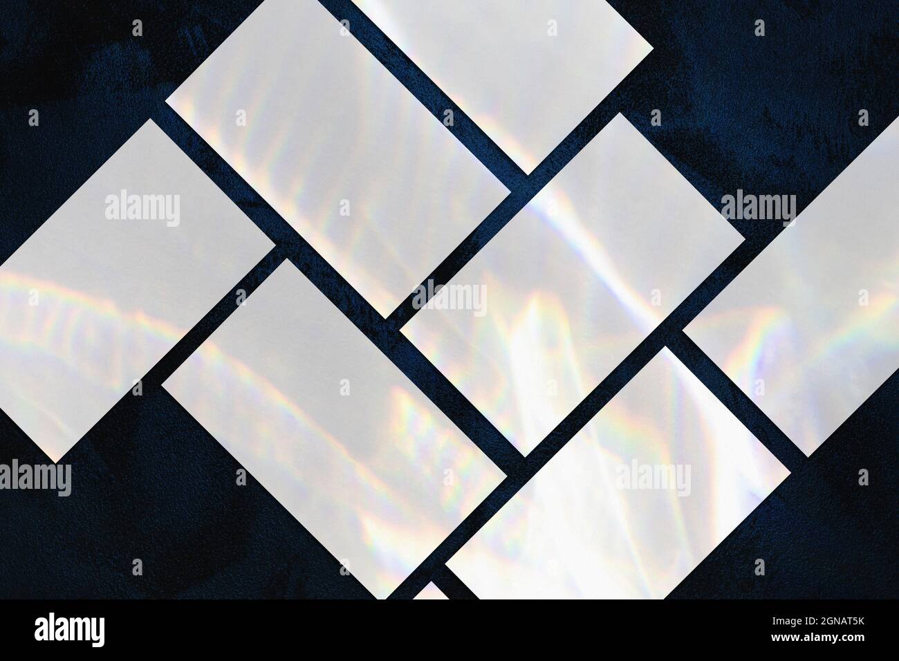 Many empty vertical rectangle poster mockup on dark blue background ...