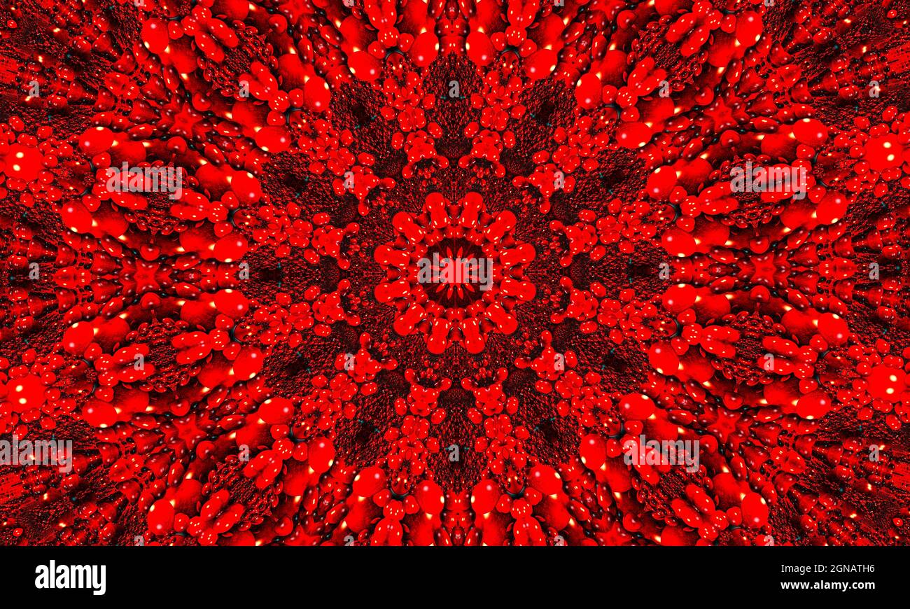 Horror red star kaleidoscope pattern wallpaper design Stock Photo - Alamy