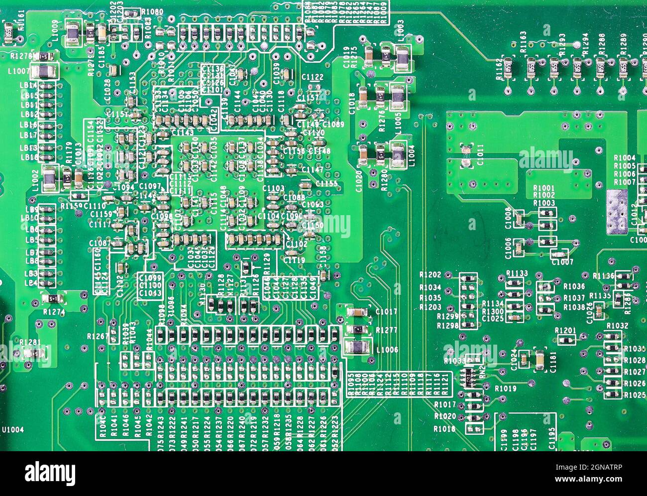 Old Printed Circuit Board with many electronics components Stock Photo ... Old Printed Circuit Board with many electronics components Stock Photo ...
