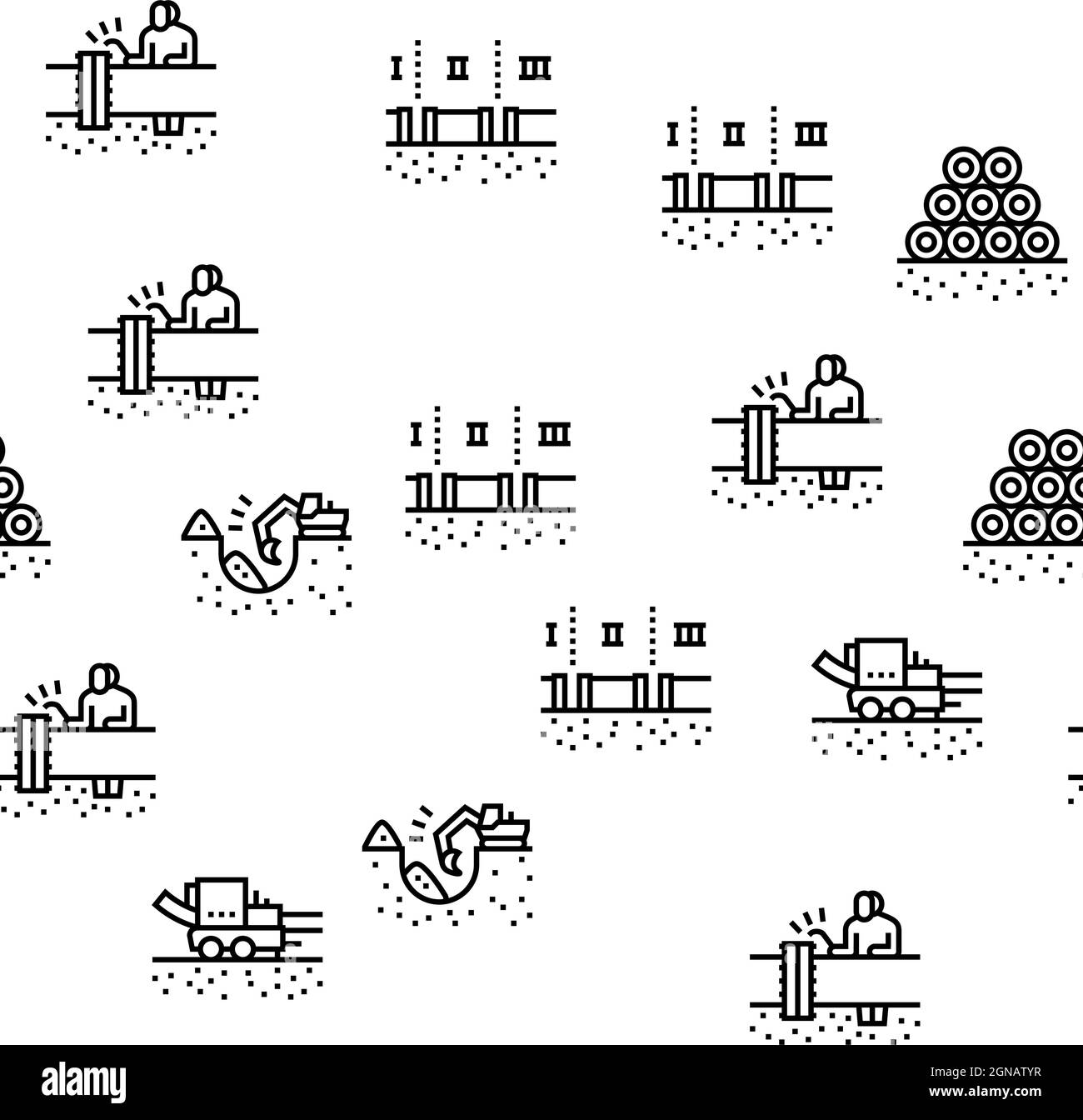 Pipeline Construction Vector Seamless Pattern Stock Vector Image & Art ...