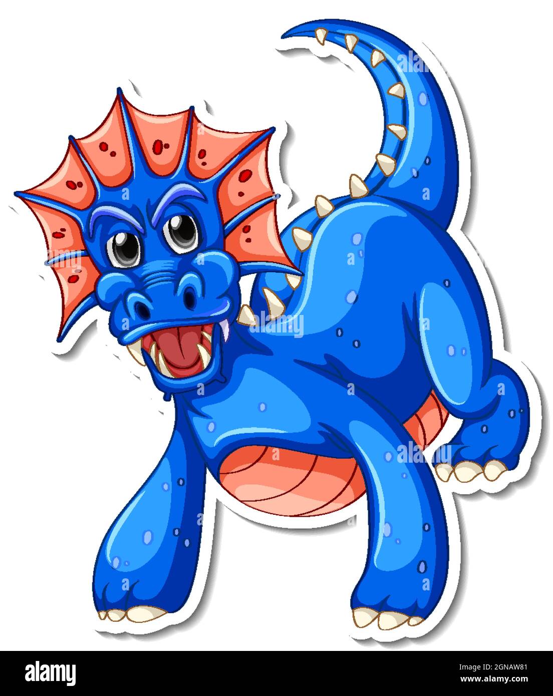 Fantasy Dragon cartoon character sticker illustration Stock Vector ...