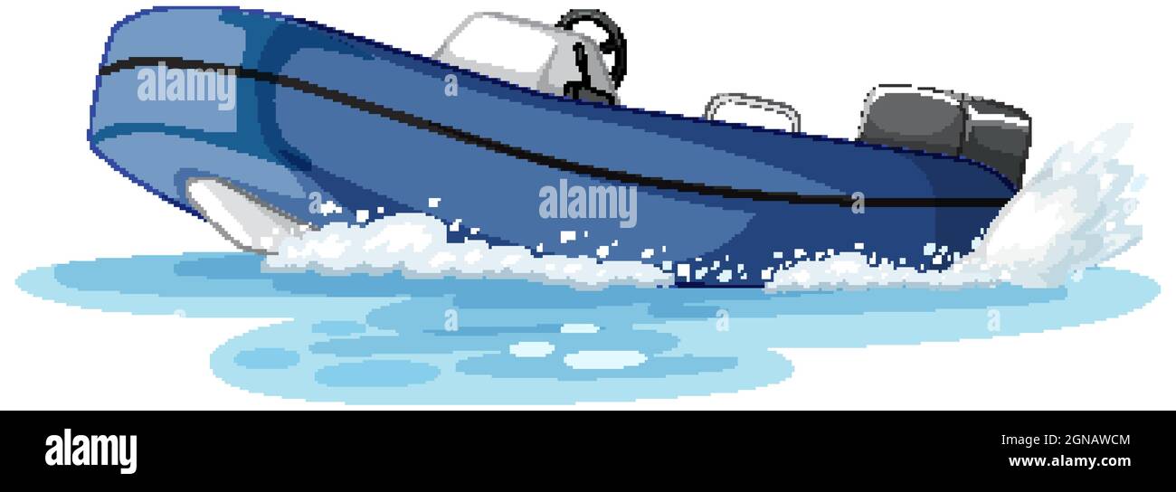 Powerboat or speedboat on the water illustration Stock Vector Image ...