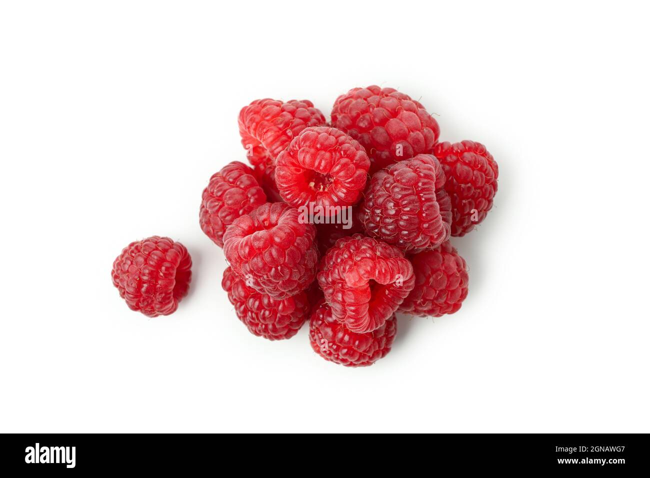 Red juicy raspberry, isolated on white background Stock Photo - Alamy