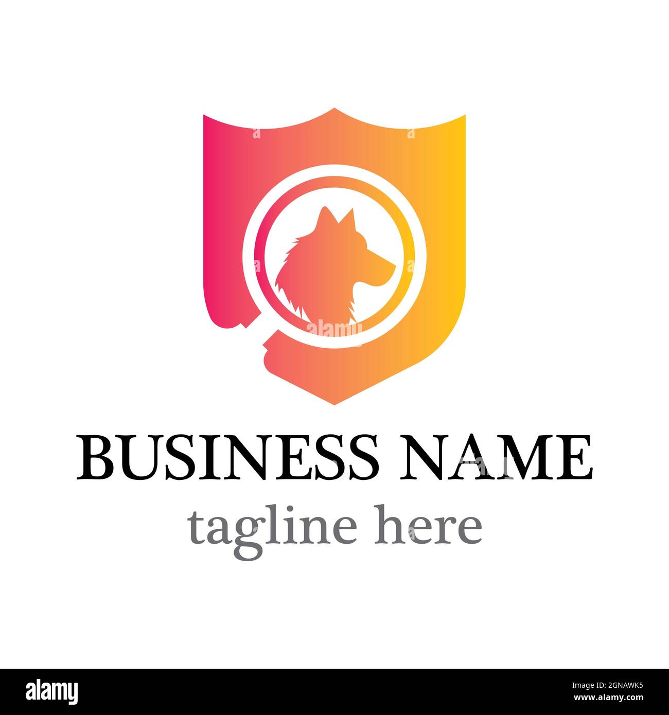 Wolf logo template vector icon design Stock Photo - Alamy