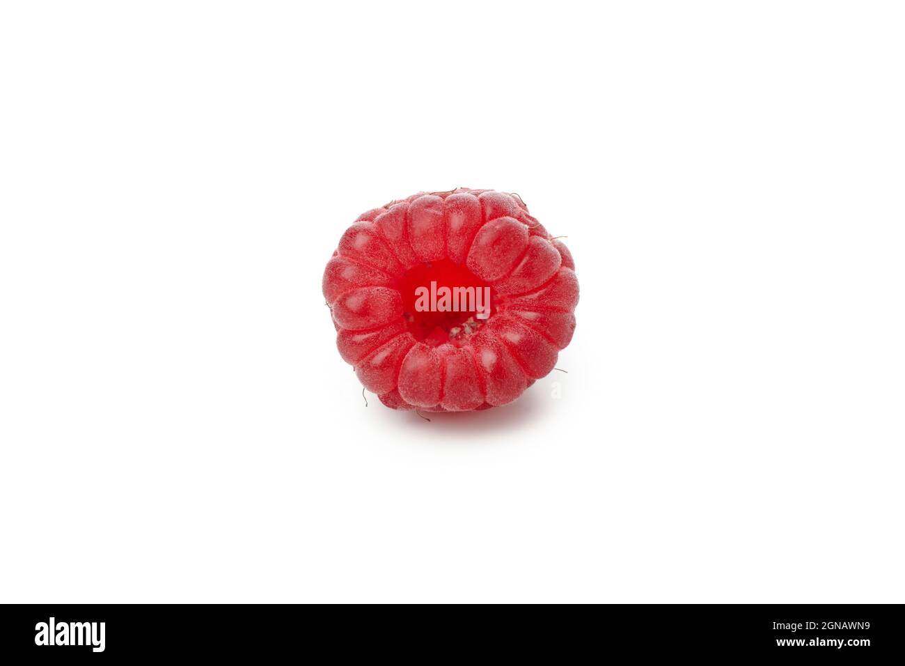 Red juicy raspberry, isolated on white background Stock Photo - Alamy