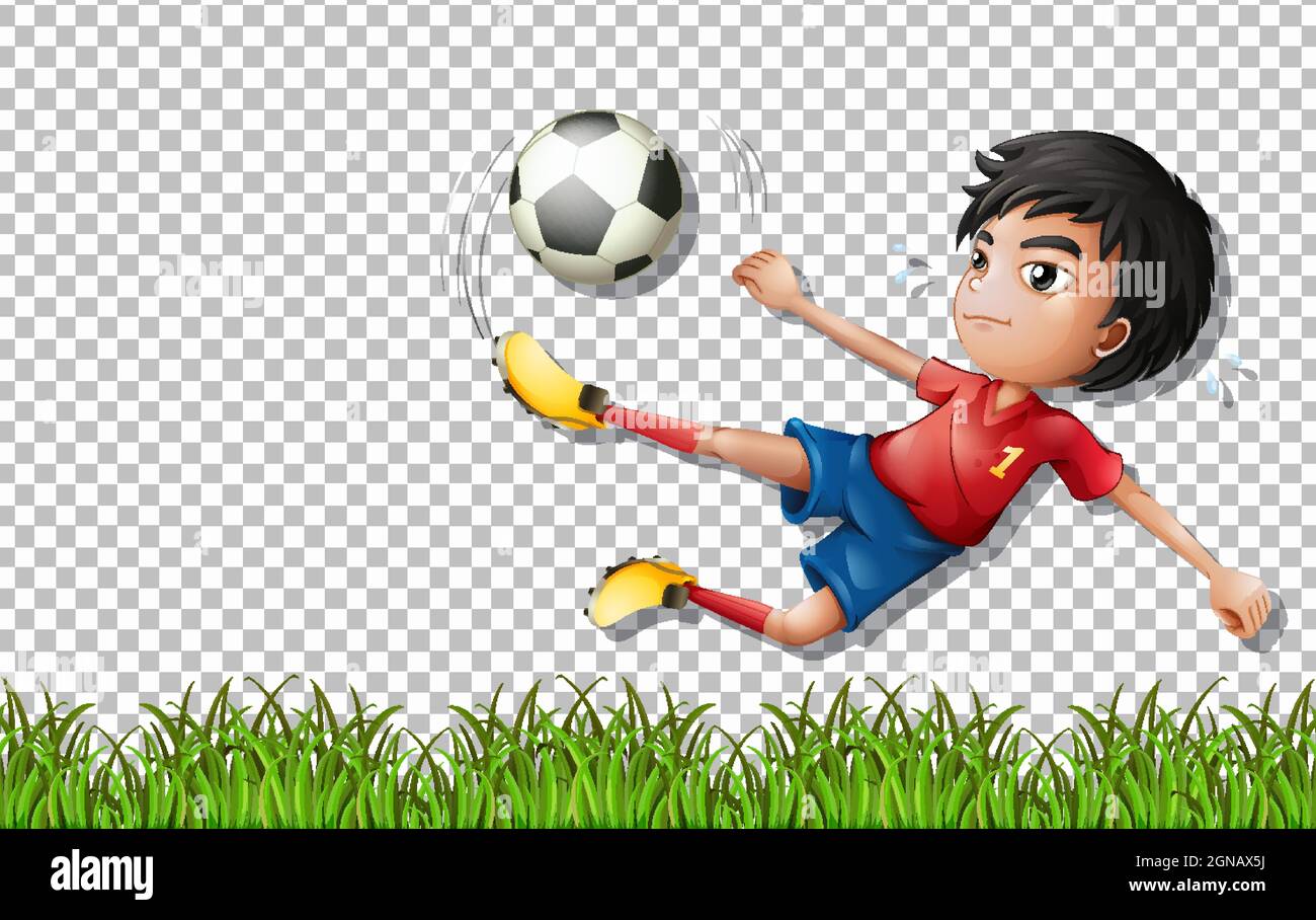 Football player cartoon character on transparent background ...