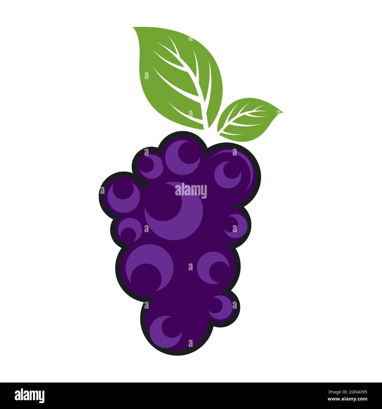 Grape vector logo template icon design Stock Photo - Alamy