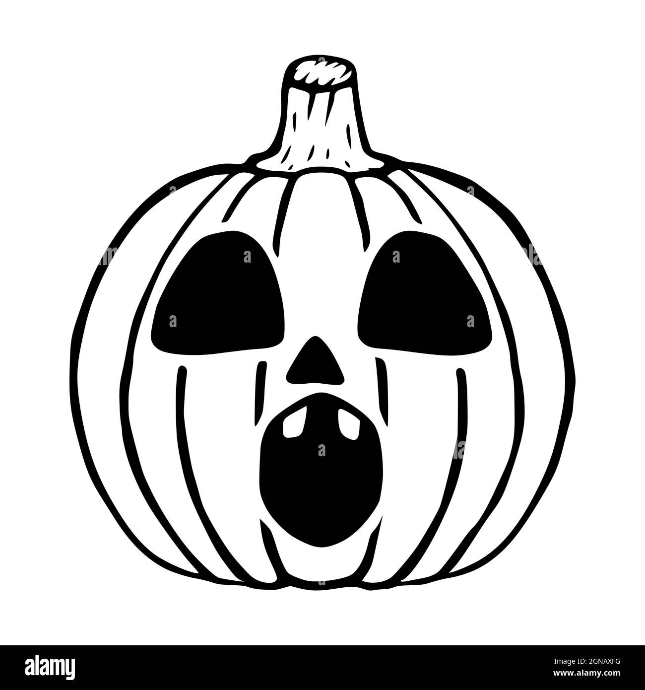 Surprised Jack O Lantern glyph icon, halloween pumpkin isolated Stock ...