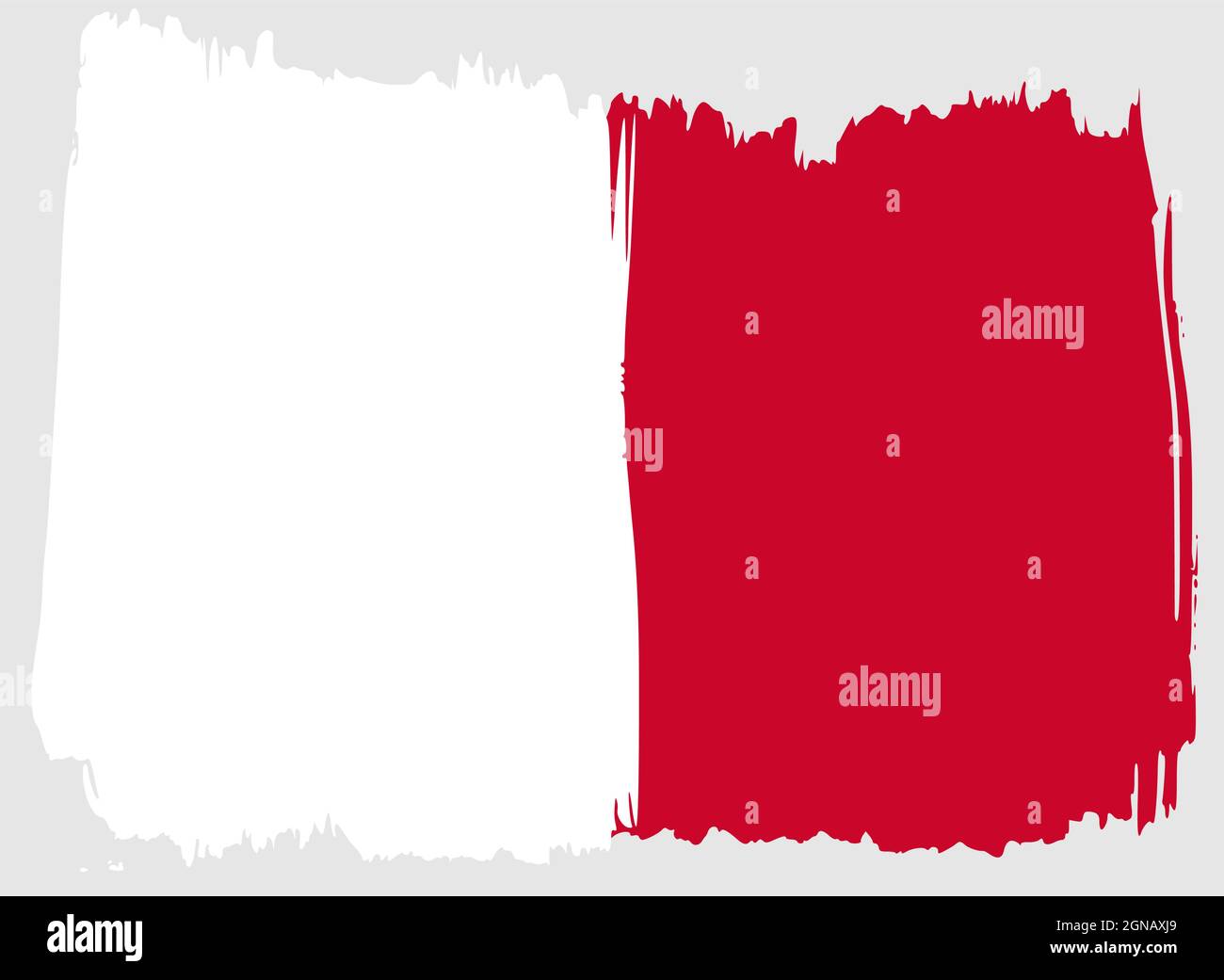 Flag Of Malta Brush Stroke Watercolor Maltese National Symbol Doodle
