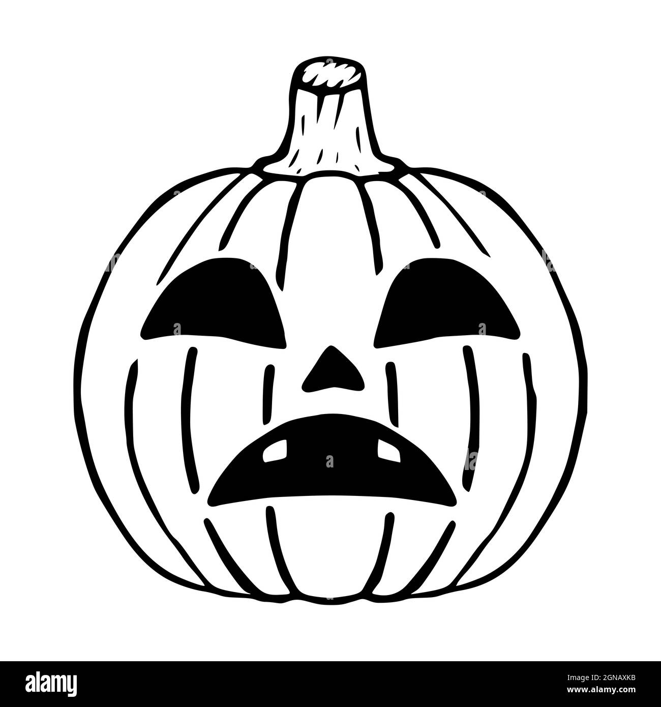 Sad Jack O Lantern glyph icon, halloween pumpkin isolated Stock Vector ...
