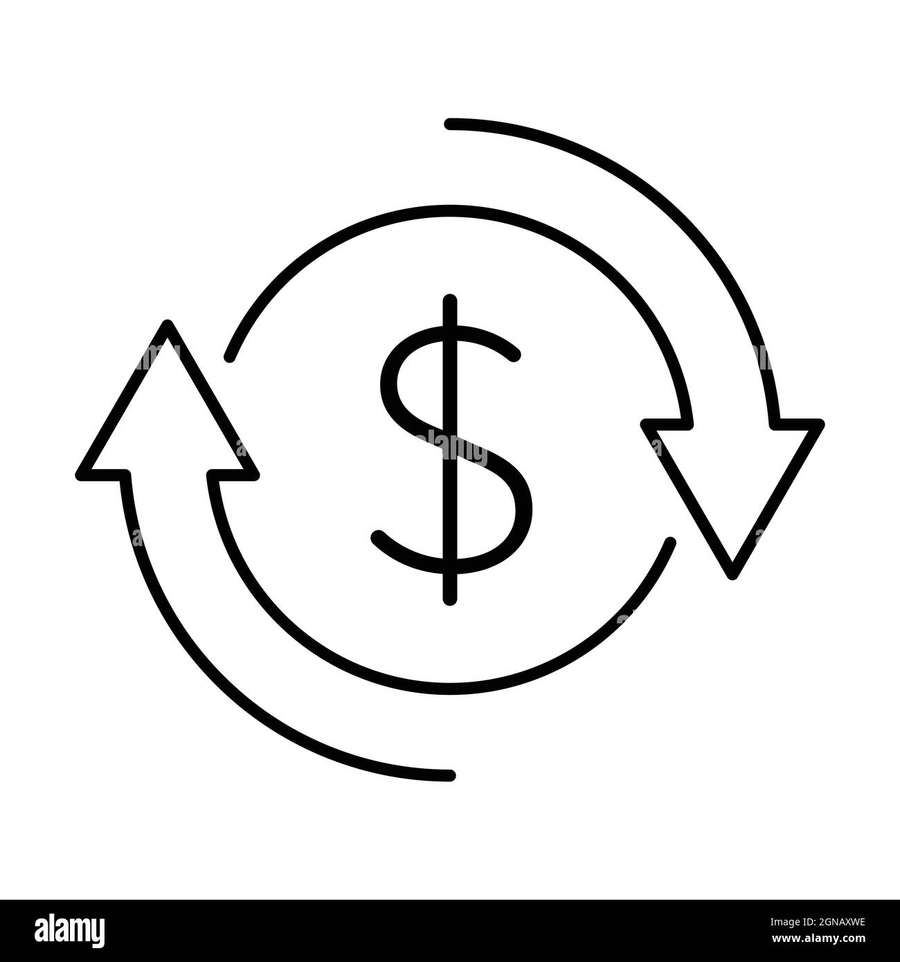 Money-back refund investment icon vector, repeat arrow flat design for ...