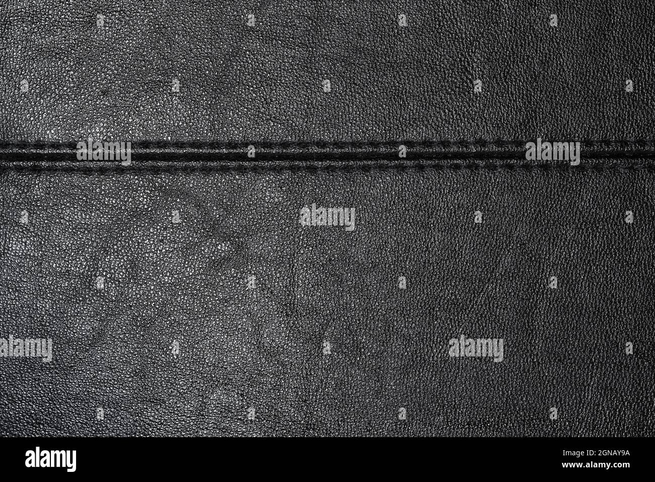 close up black leather texture with stitched or seam background Stock ...