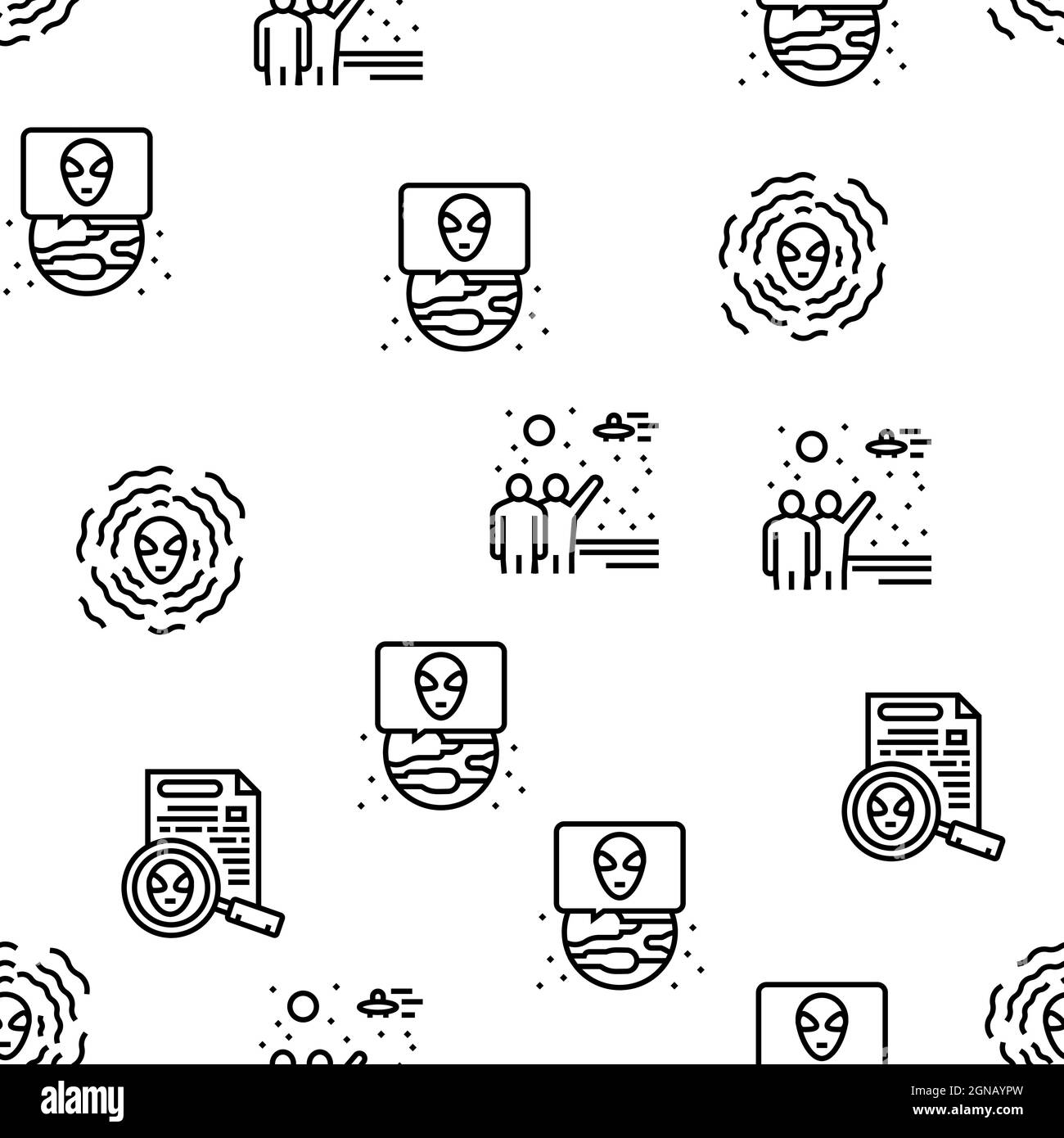 Flying saucer pattern Black and White Stock Photos & Images - Alamy