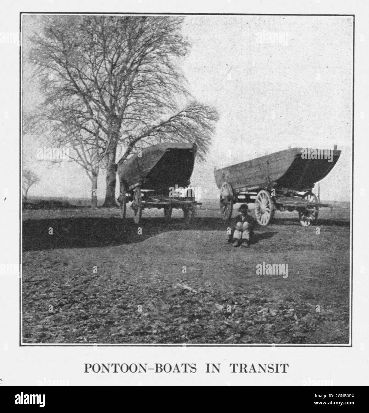 PONTOON-BOATS IN TRANSIT from the book ' The Civil war through the ...