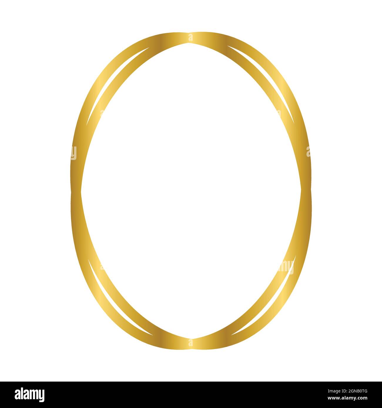 Gold shiny glowing vintage ellipse frame with shadows isolated on white ...