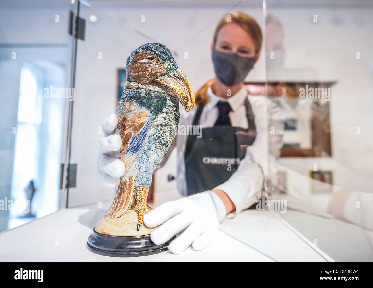 A Martin Brothers Stoneware 'Wally-Bird' Jar and Cover, est £6000-£8000 ...