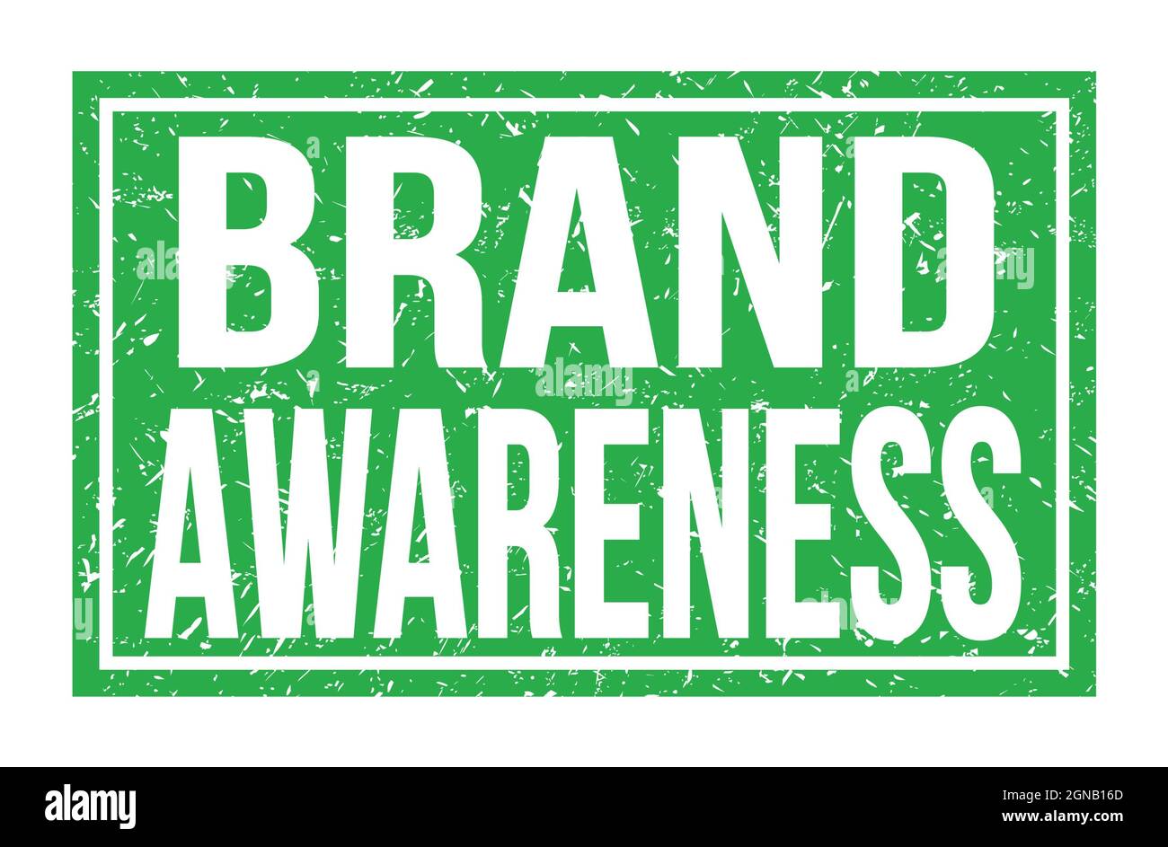 BRAND AWARENESS, words written on green rectangle stamp sign Stock ...